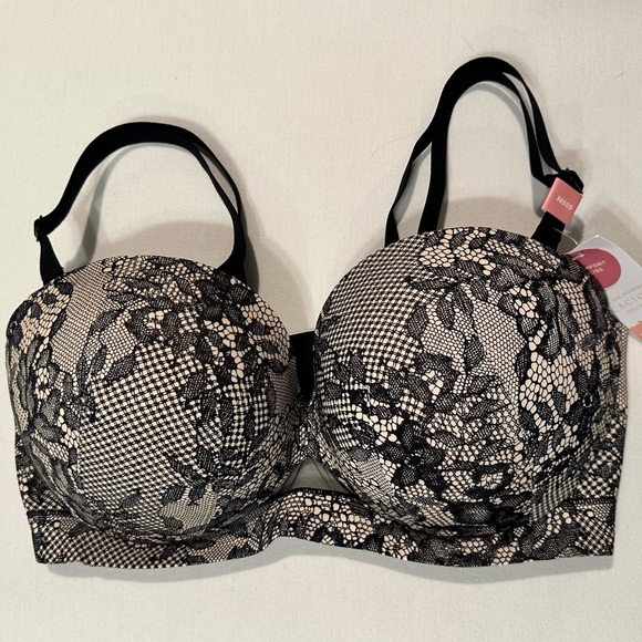 Cacique | Intimates & Sleepwear | Cacique Black And White Lacelook Bra ...